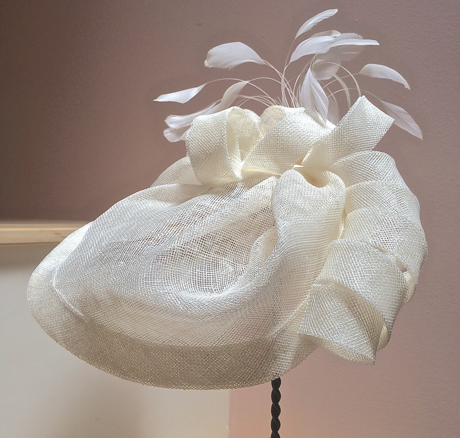 Ivory Summer Wedding Hat, Bridal Hat Ivory, Wedding Hat in Ivory, Ivory ...