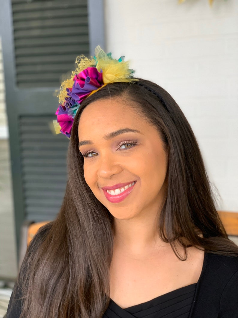 Mardi Grad Headpiece, Carnival Headpiece, Fat Tuesday Hat-new Orleans ...