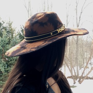 Long Hair Fur Felt Wool Animal Print Western Hat-brown and Black ...