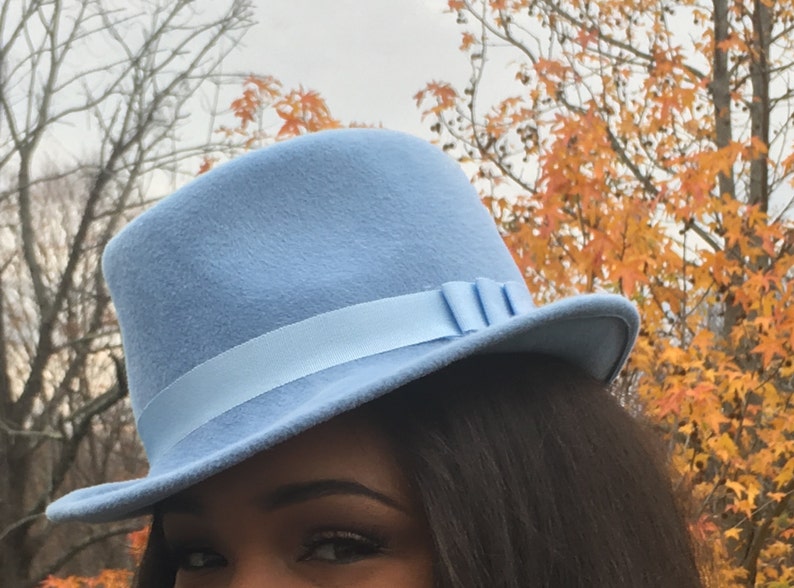 Baby Blue Classic Fedora for Him or Her- UNISEX- Runs SMALL in Size- 21 ...