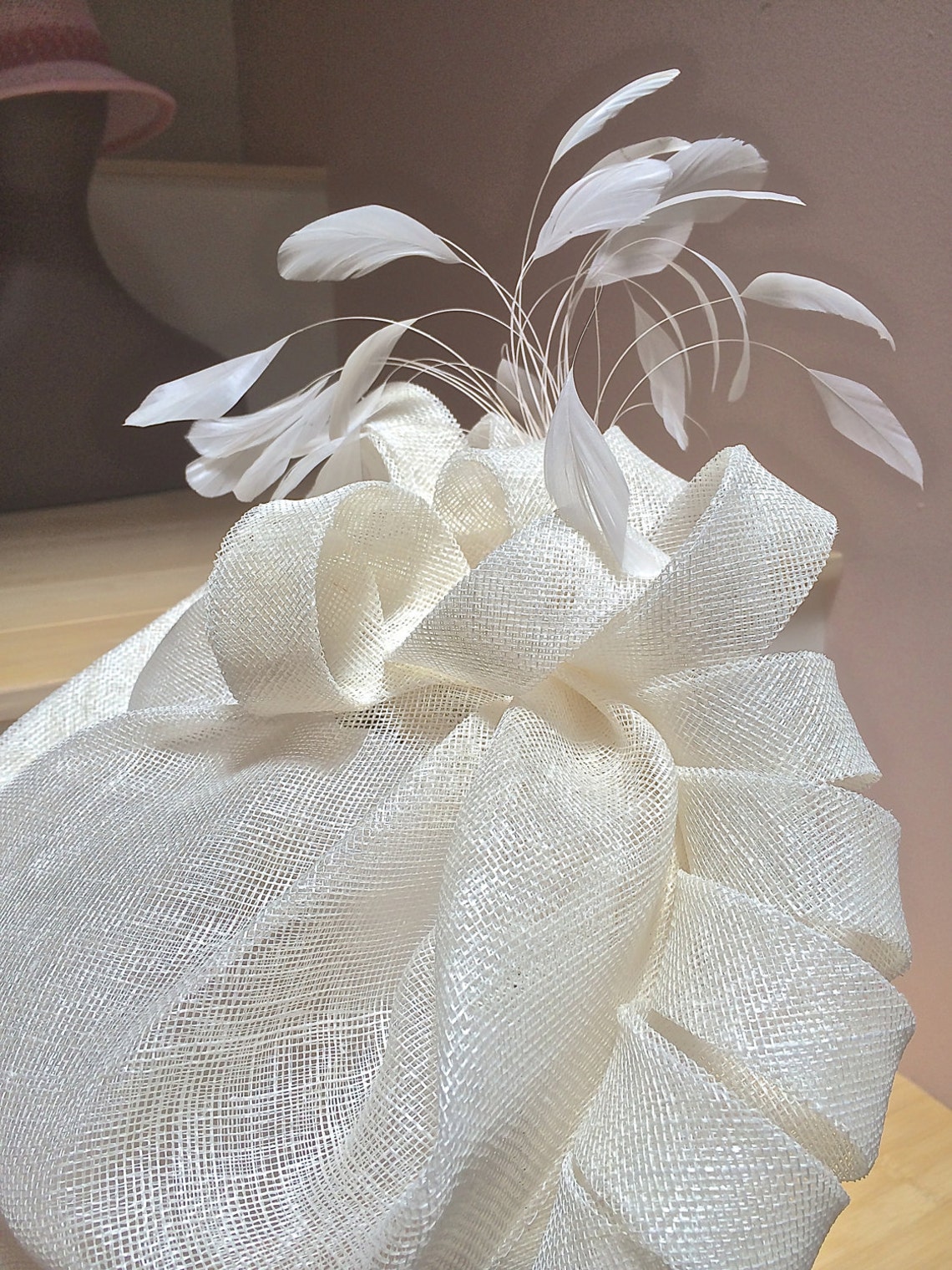 Ivory Summer Wedding Hat, Bridal Hat Ivory, Wedding Hat in Ivory, Ivory ...
