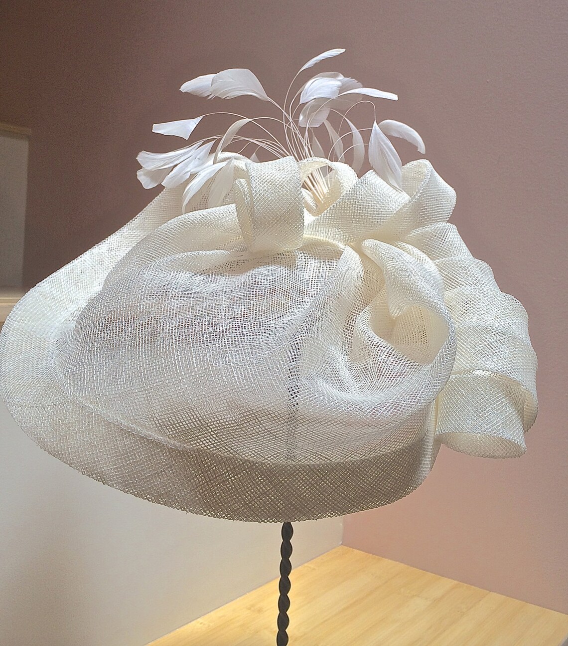 Ivory Summer Wedding Hat, Bridal Hat Ivory, Wedding Hat in Ivory, Ivory ...