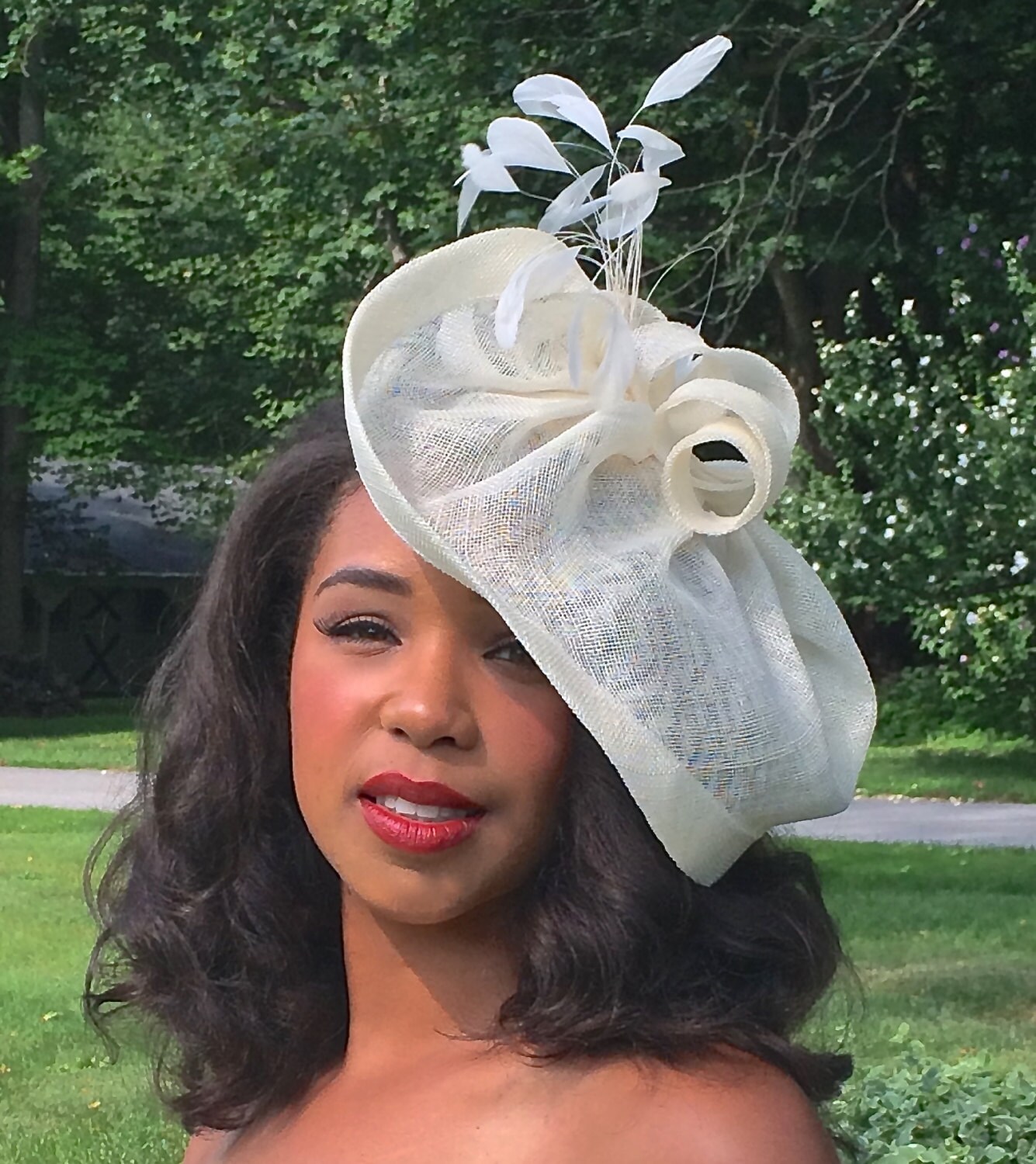 Ivory Summer Wedding Hat, Bridal Hat Ivory, Wedding Hat in Ivory, Ivory ...