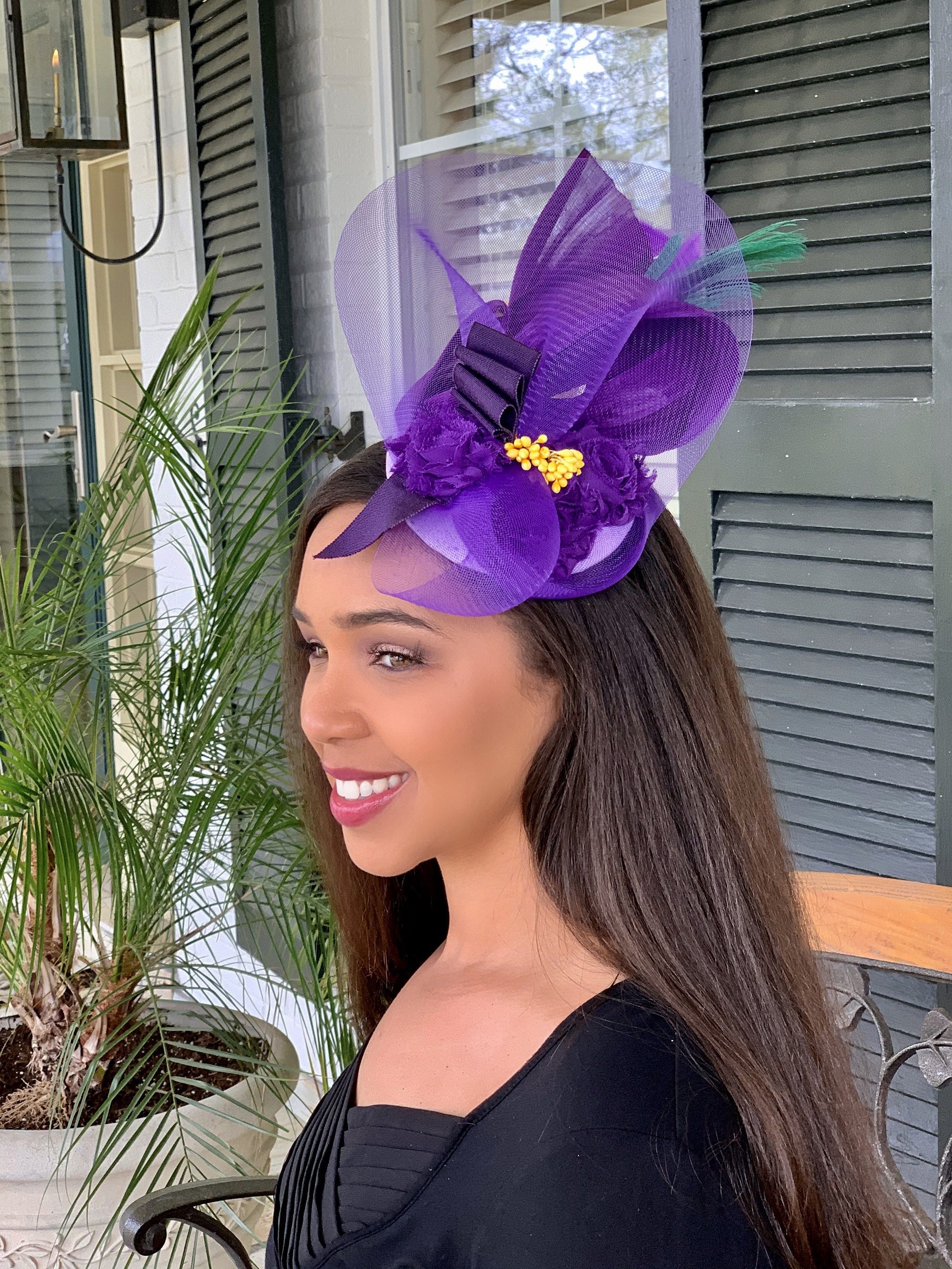 Purple Fascinator! Mardi Gras-race Track-summer Party-prom-graduation ...
