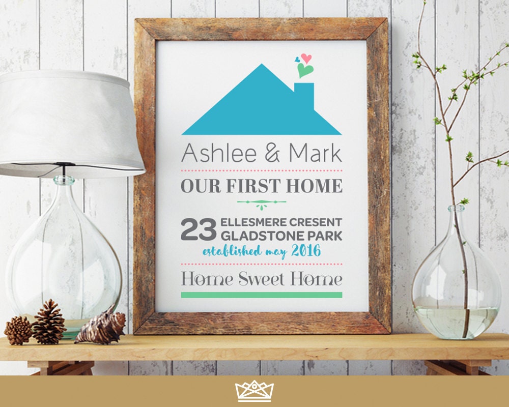 Our First Home Personalised Print // house home decor | Etsy