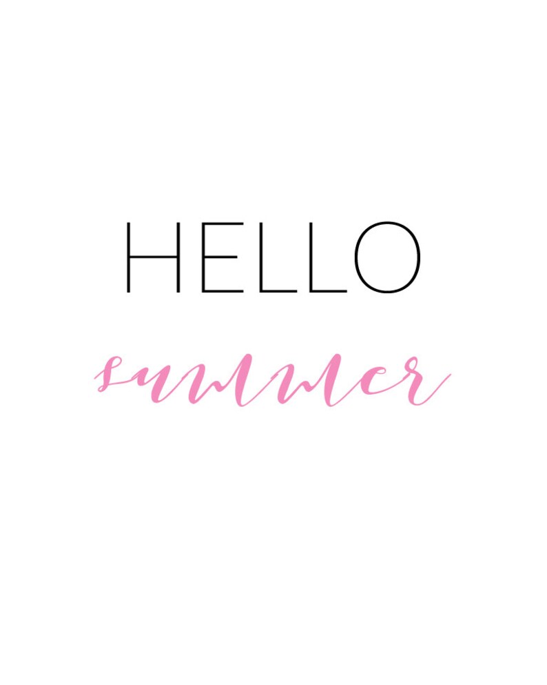 Hello Summer 8x10 Printable Digital Download, Summer Sign Print, Summer ...