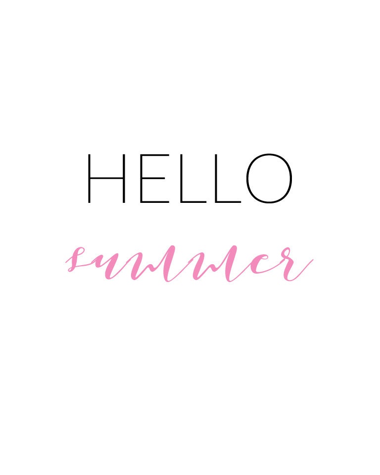 Hello Summer 8x10 Printable Digital Download, Summer Sign Print, Summer ...