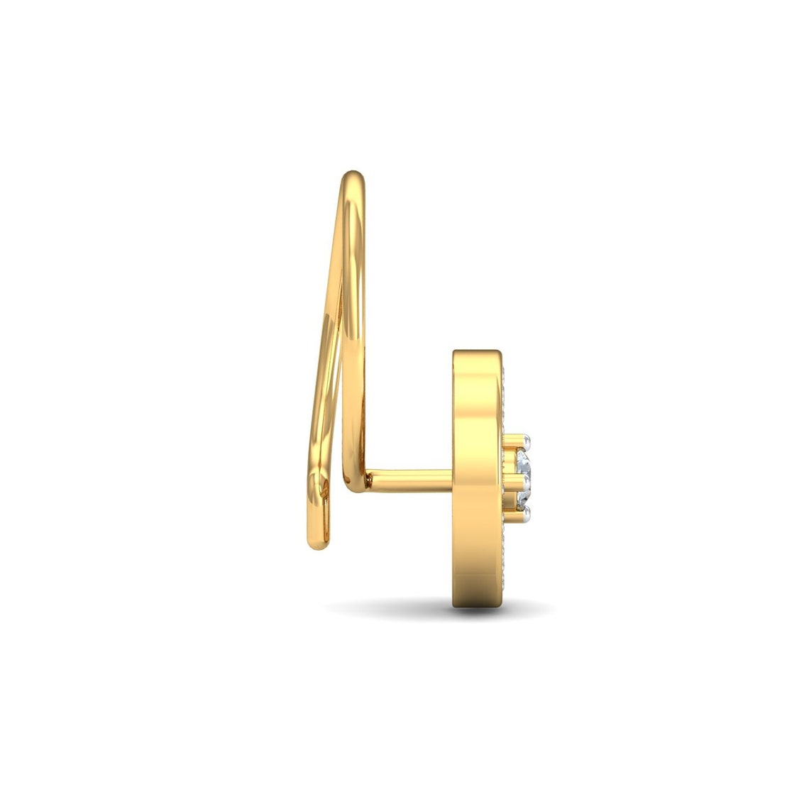 Kuberbox 18k Gold and Diamond Debra Round Nose Stud/c-wire | Etsy