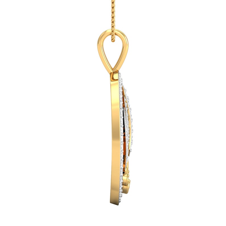 Kuberbox 18K/14K Gold and Diamond Khanda Ik Onkar Pendant, Father's Day ...