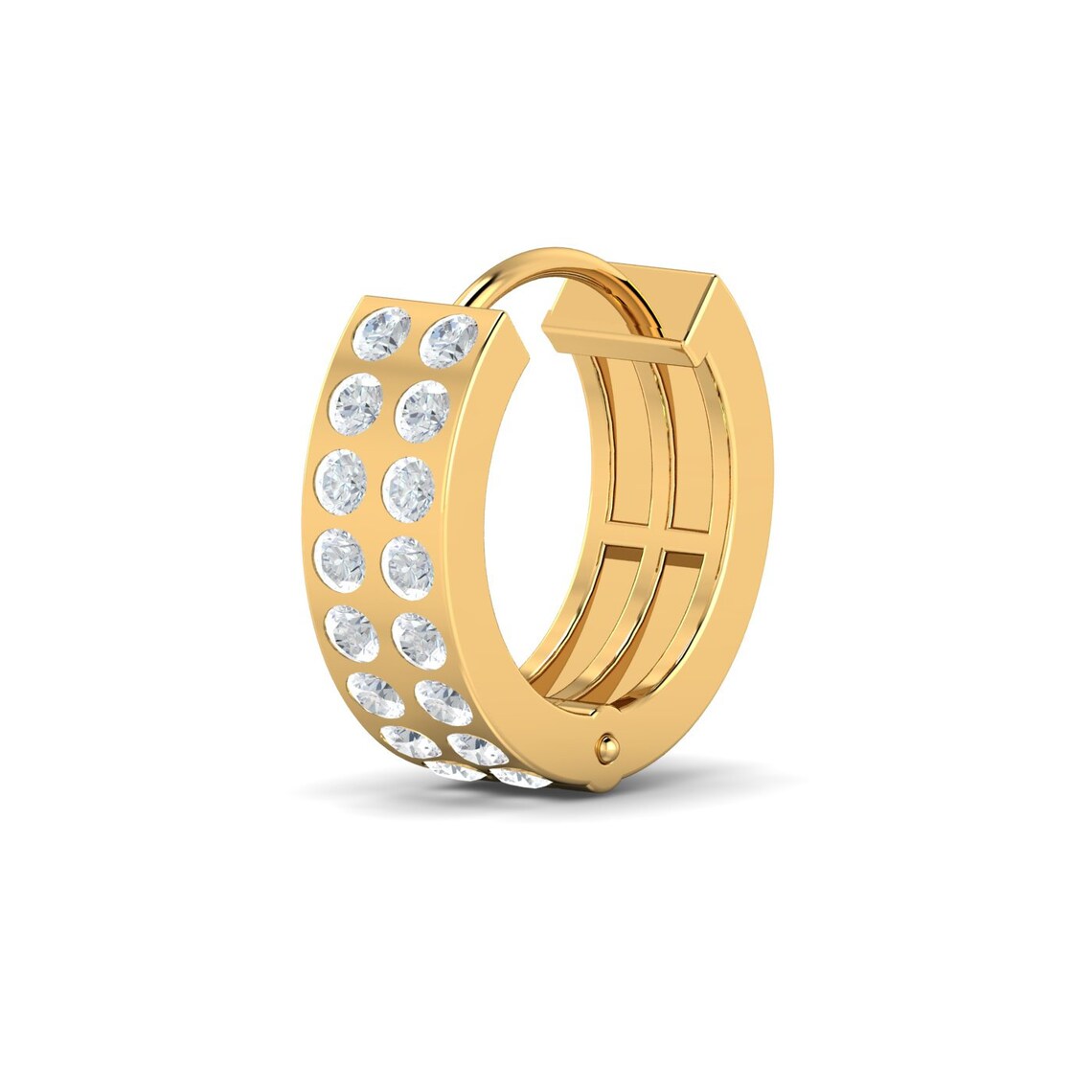 Kuberbox Corton Broad 1/10 Carats Diamond Nose Ring 18K Yellow Gold SI ...