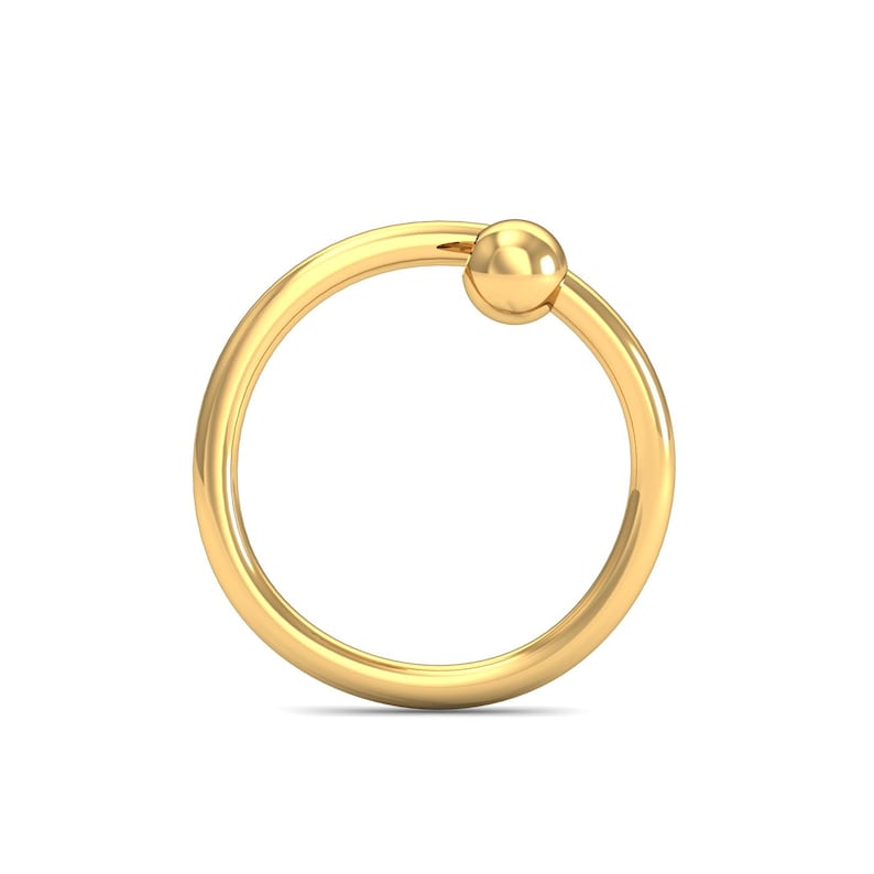 Kuberbox 18K Gold Basic Round Nose Ring - Etsy