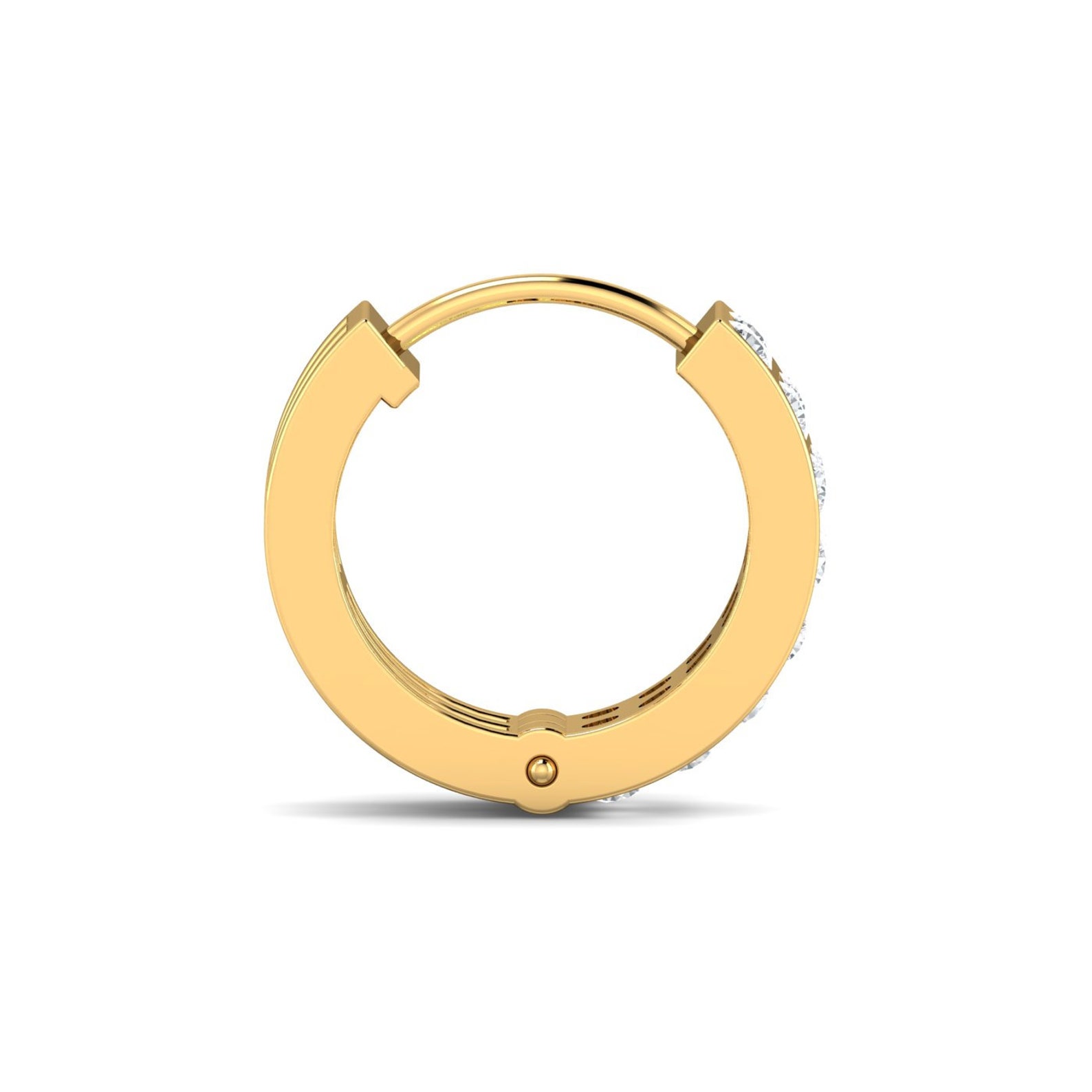 Kuberbox Corton Broad 1/10 Carats Diamond Nose Ring 18K Yellow Gold SI ...