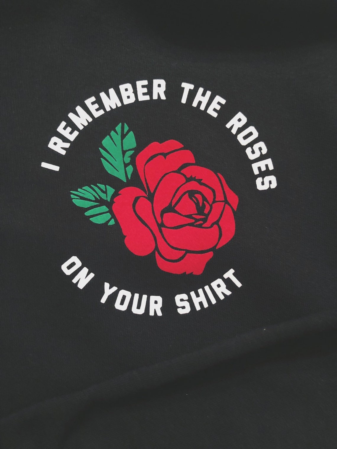 Roses On Your Shirt Cropped Hoodie Velvet Writing | Etsy