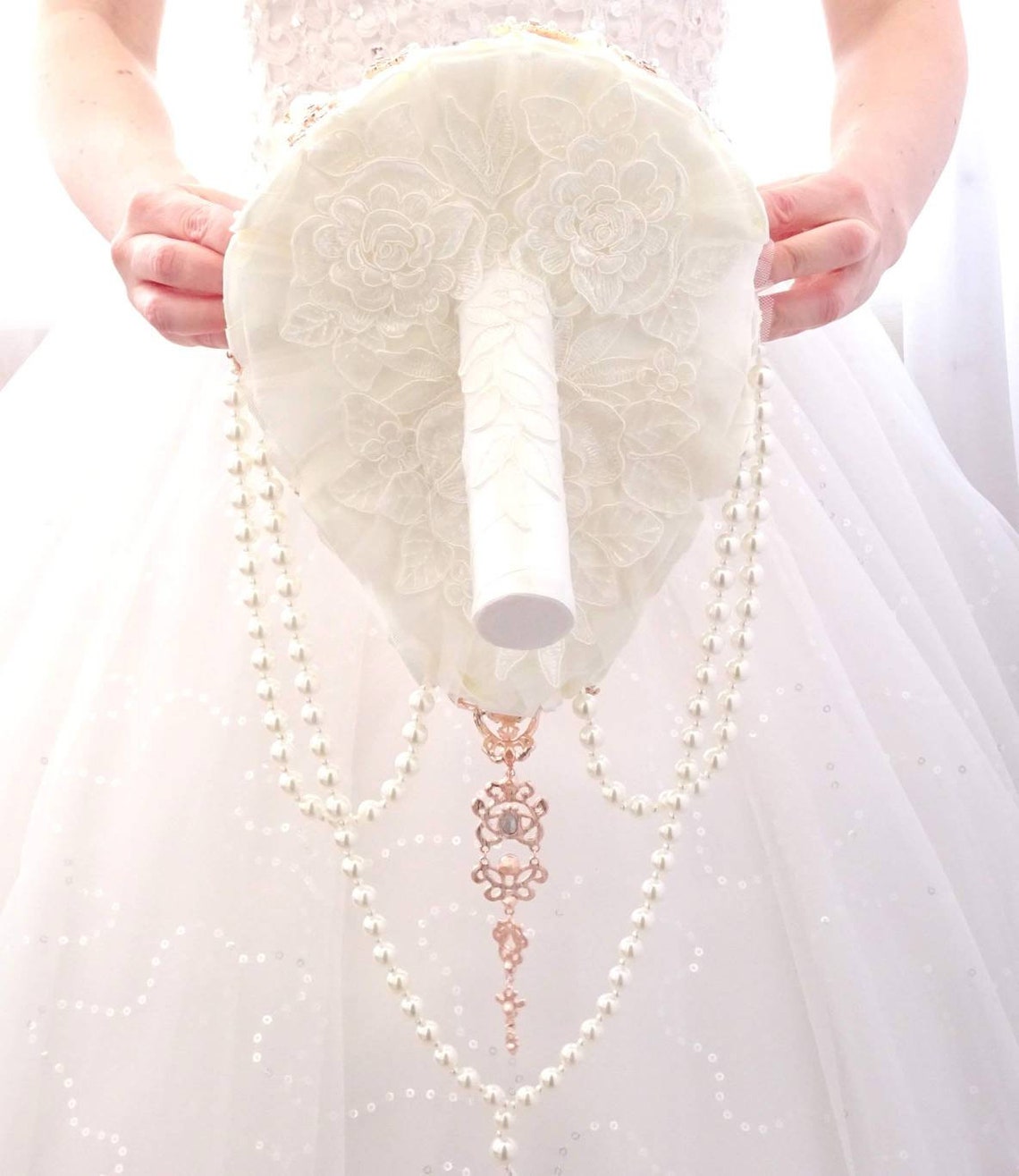 Ivory Silver Rose Gold Cascading Bling and Shiny Brooch - Etsy