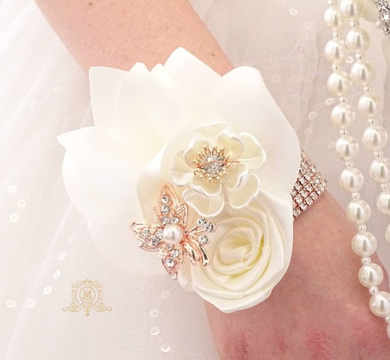 Ivory Silver Rose Gold Cascading Bling and Shiny Brooch - Etsy