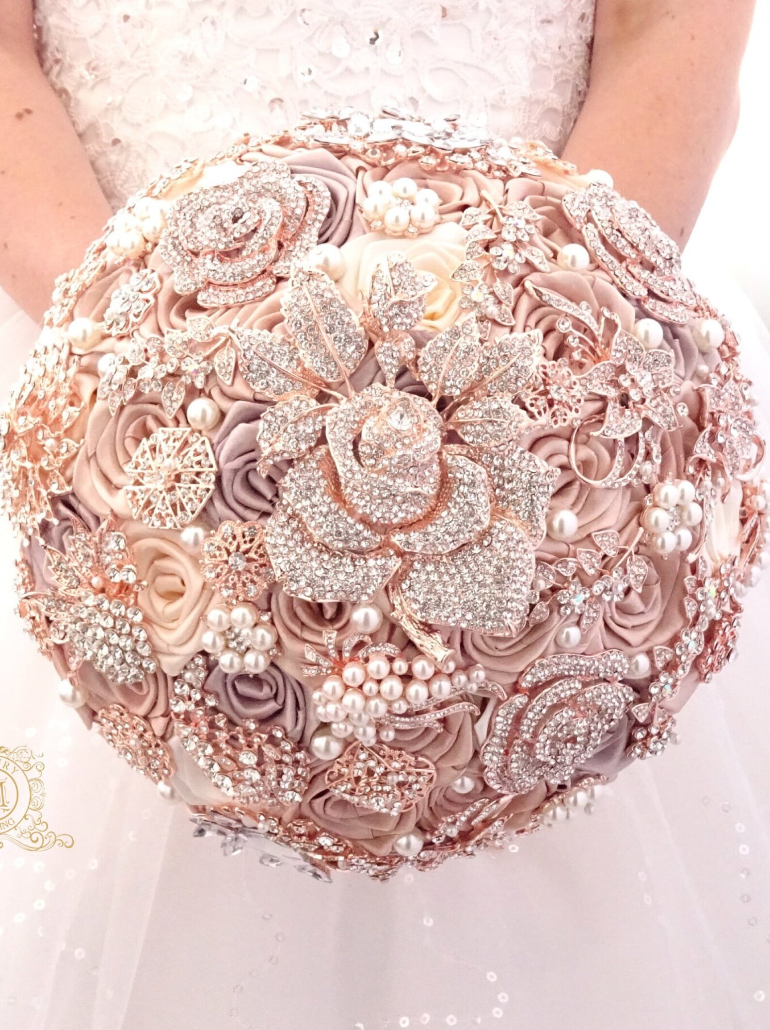 Champagne Rose Gold Luxury Wedding Brooch Bouquet. - Etsy