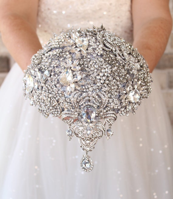 Brooch Bouquet All Silver
