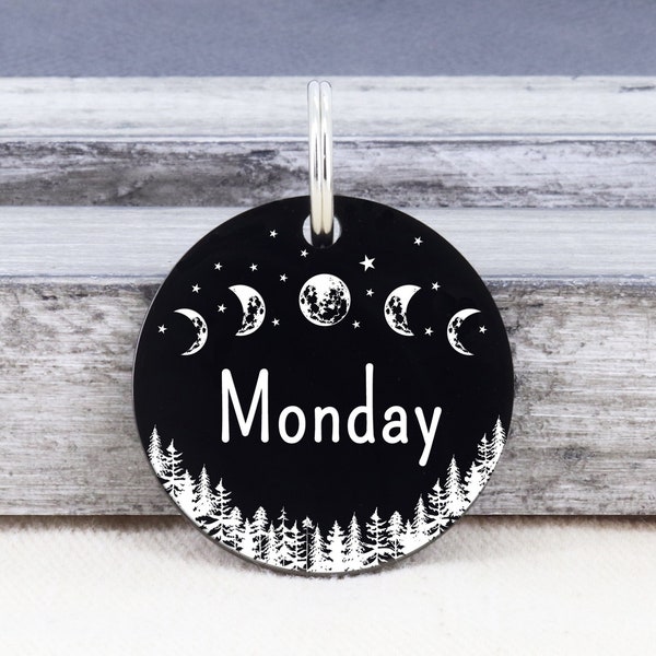 Moon Dog Tag - Etsy