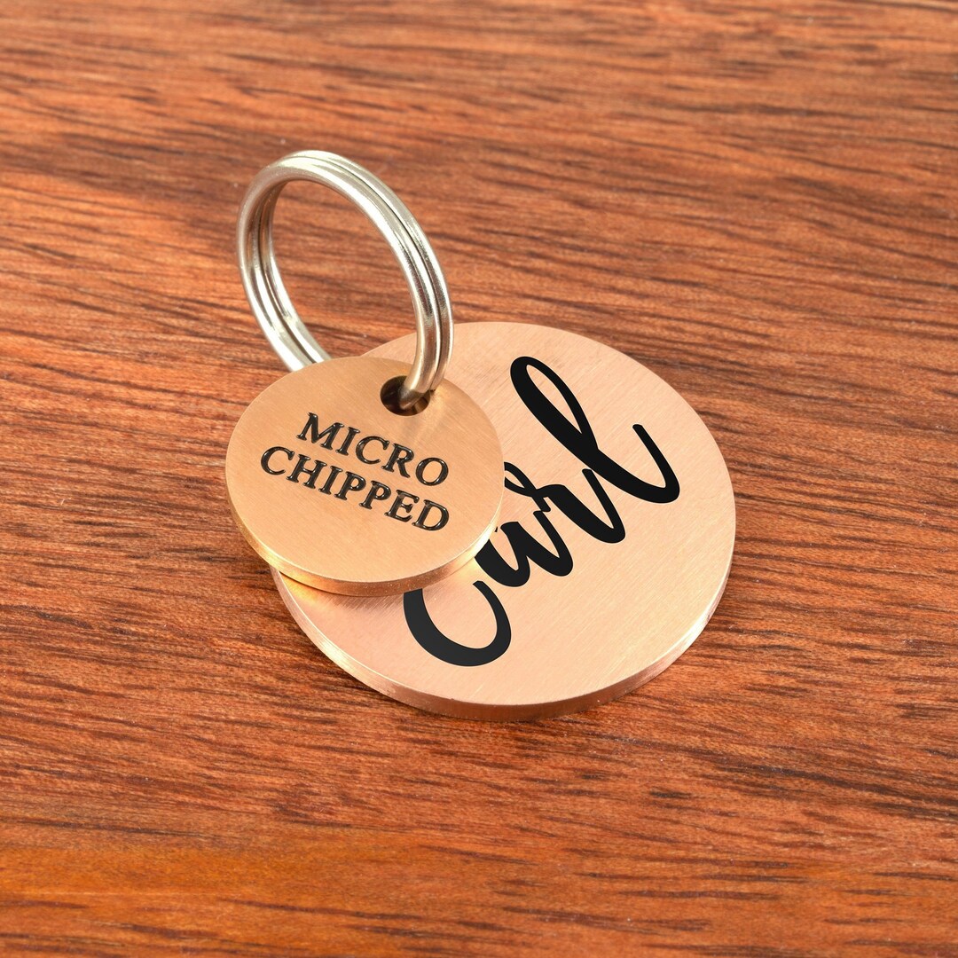 Cat Name Tag, Small Cat Collar Tag, Small Cat Tag, Microchipped Dog Tag ...