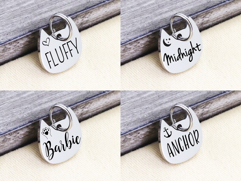 Cat Tag Cat Tag Personalized Cat ID Tag Cat Name Tag | Etsy