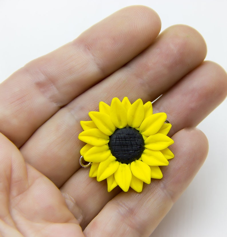 Sunflowers Polymer Clay Caboshons Sunflower Beads Sunflower | Etsy