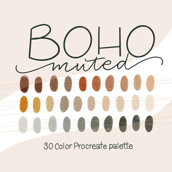 Modern Boho Boho Procreate Color Palette Cool Tones Palette Light ...