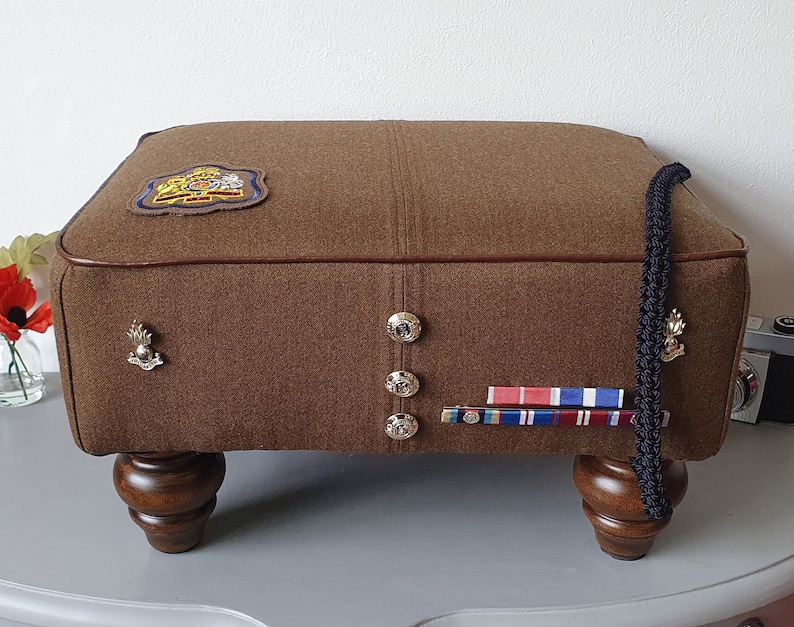 MADE TO ORDER - Upcycled Uniform Footstool - Uniform Supplied by ...