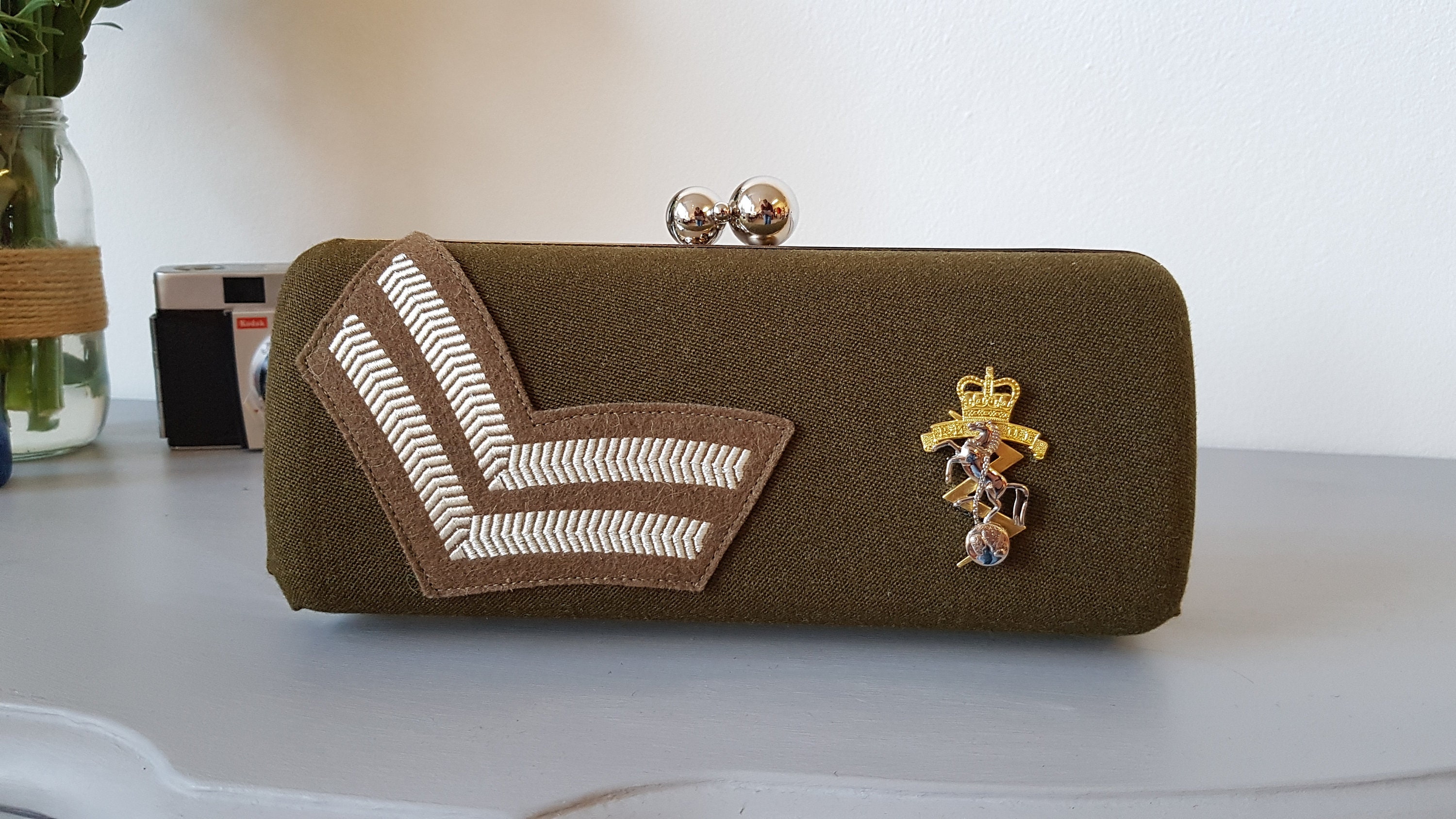 MADE TO ORDER Upcycled Uniform Clam Shell Clutch Purse - Etsy UK