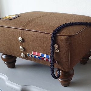 MADE TO ORDER - Upcycled Uniform Footstool - Uniform Supplied by ...