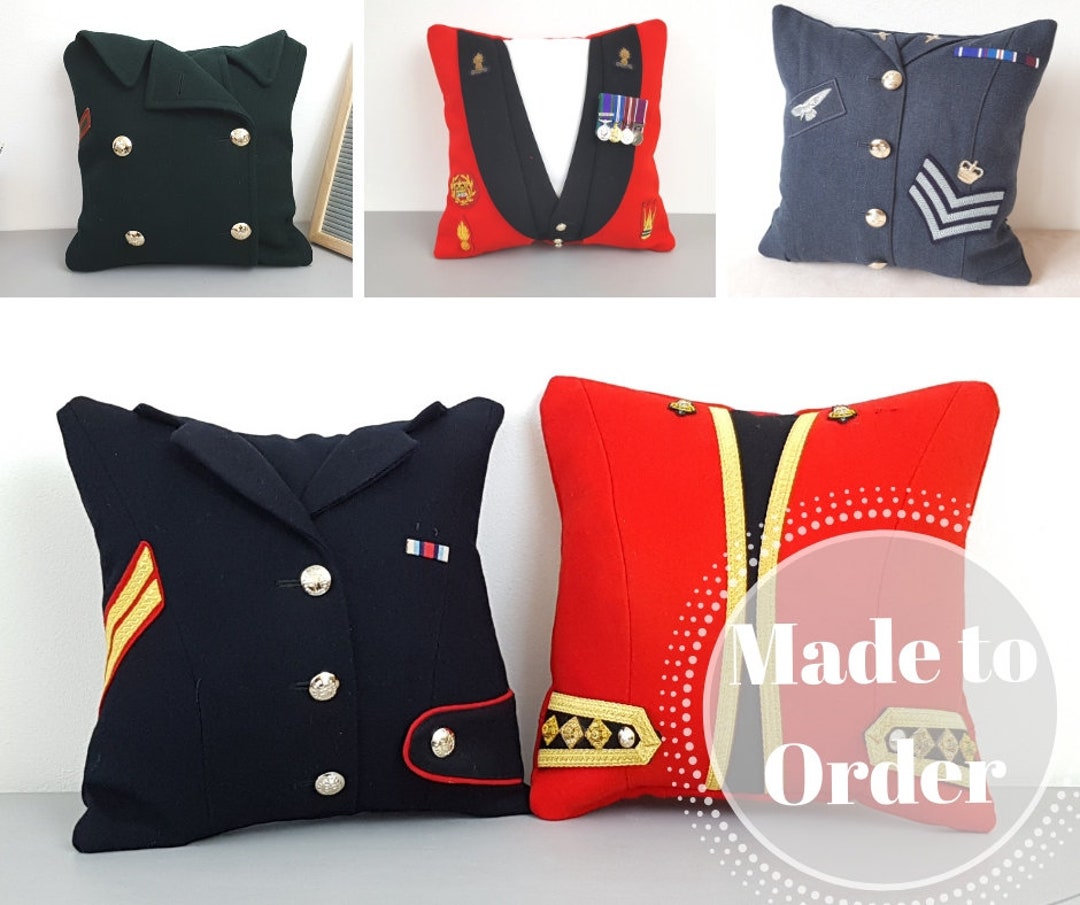 MADE TO ORDER - Upcycled Military Uniform Cushion - From Your Uniform ...