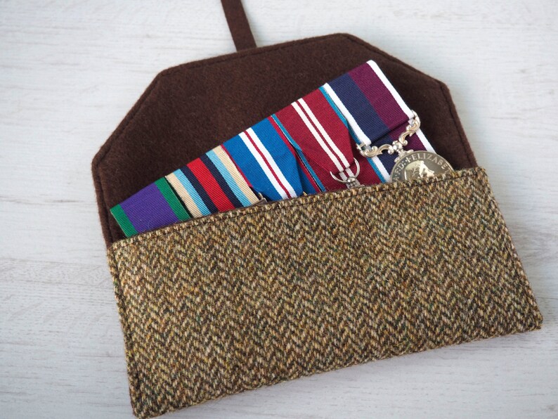 Made to Order Military Medal Pouch Harris Tweed medal | Etsy