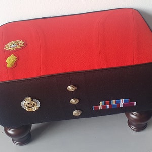 MADE TO ORDER - Upcycled Uniform Footstool - Uniform Supplied by ...