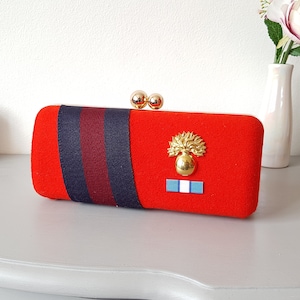 Made to Order - Upcycled Uniform Clam Shell Clutch Bag | Royal Navy ...