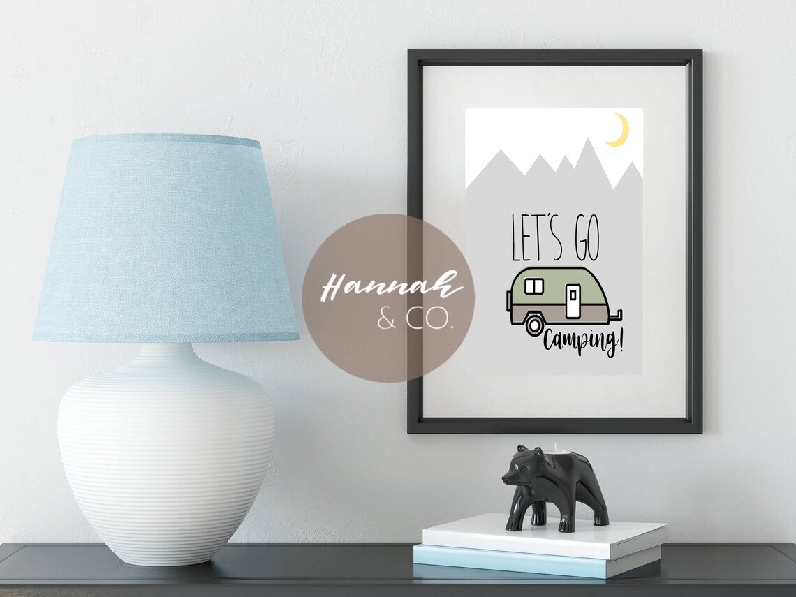 Let's Go Camping Art Camping Quote Camping Nursery Art - Etsy