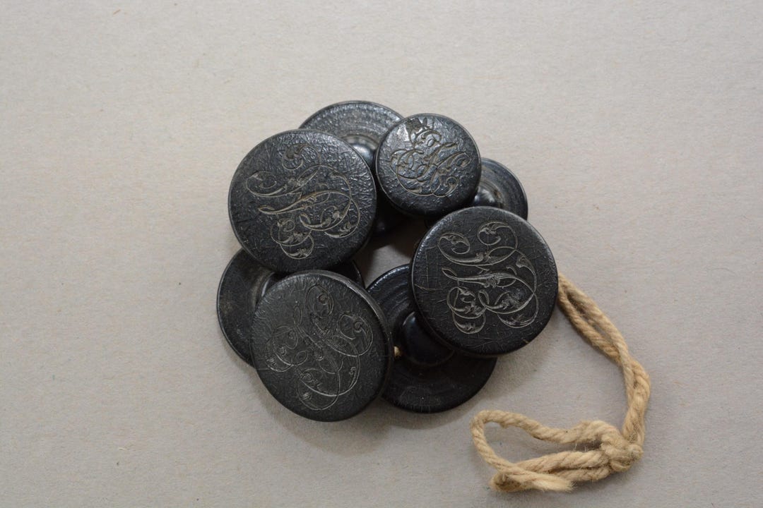 Antique Victorian Set of Black Mourning Buttons Vulcanite - Etsy