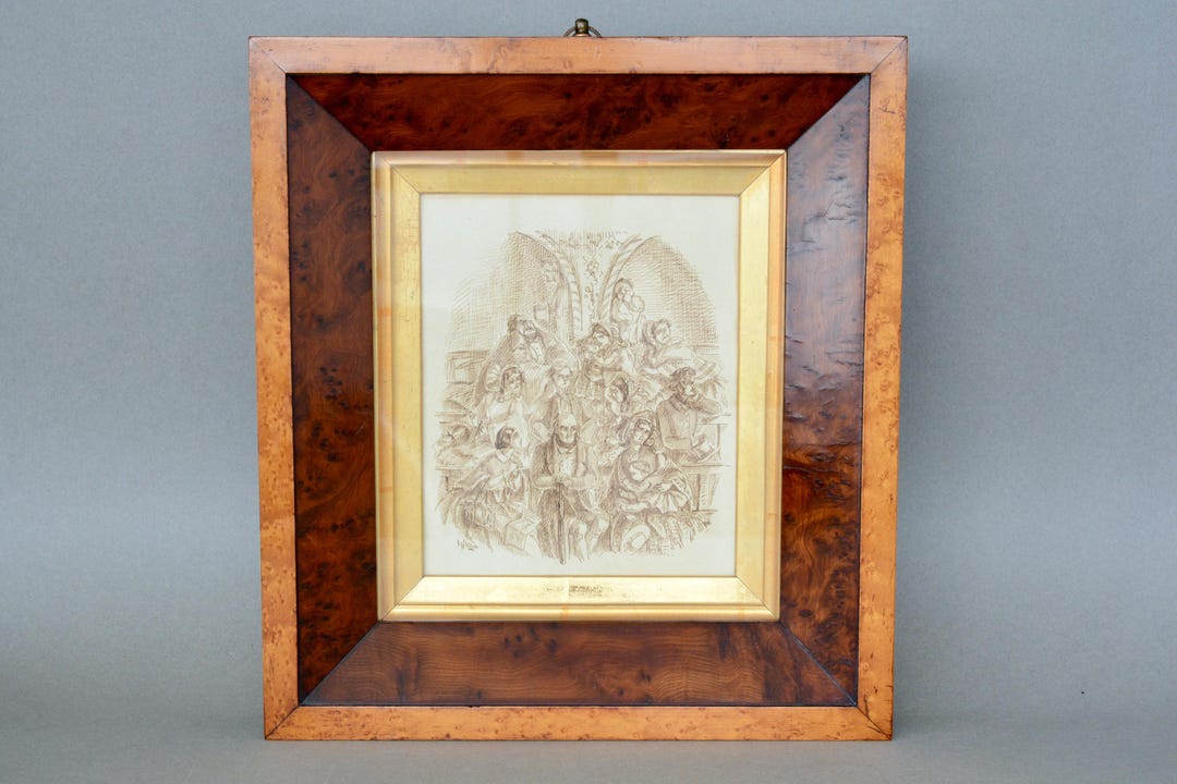 Pen and Ink Drawing by Emma Frances Weir in Burr Yew Frame - Etsy