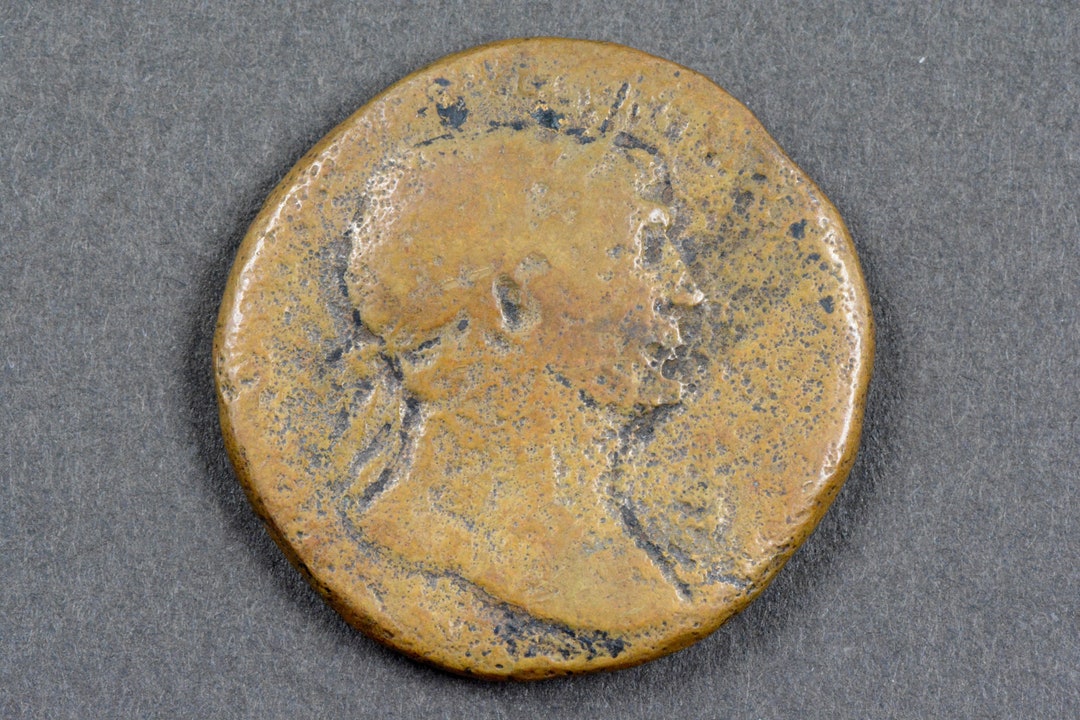 Ancient Roman Sestertius Coin of Trajan 98-117 AD TW5 E - Etsy