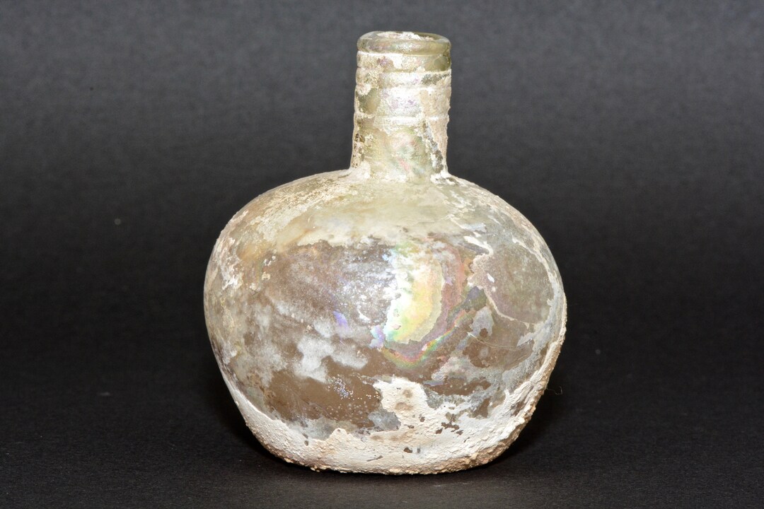 Ancient Roman Glass Vessel Perfume Flask or Ointment Oil Jar Bottle ET ...