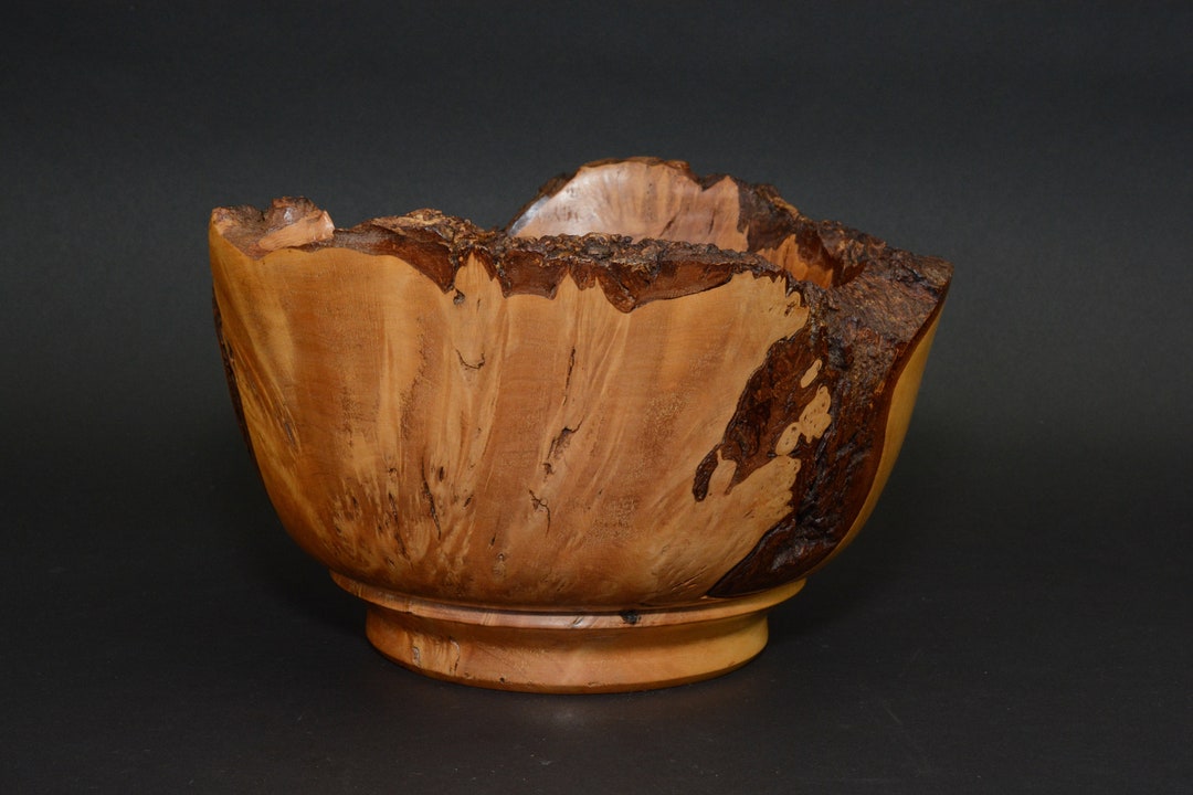 A Vintage Hand Turned Burr Lime Bowl Signed Wood Turner EB - Etsy