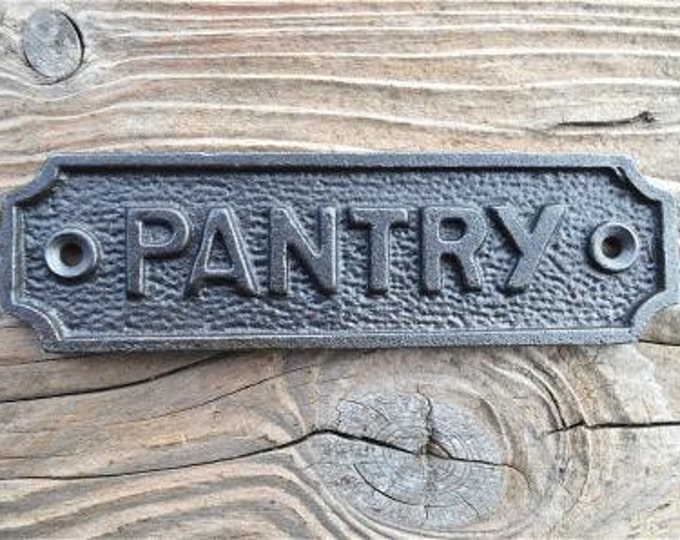 A Lovely Vintage Style Cast Iron Pantry Door Sign - Etsy