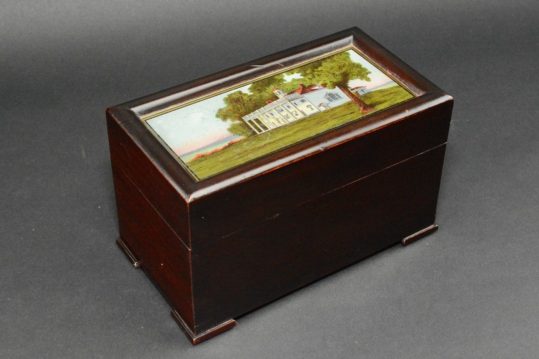 Antique American Box With Grand House Scene Circa.1880 - Etsy