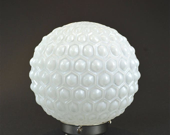Original Art Deco Opaline Glass Light Shade With Chrome - Etsy