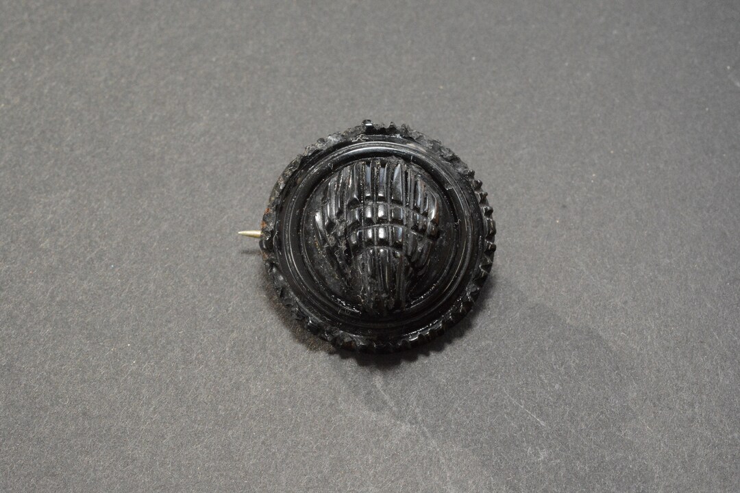 Antique Victorian Whitby Jet Mourning Brooch With Scallop Shell E - Etsy UK
