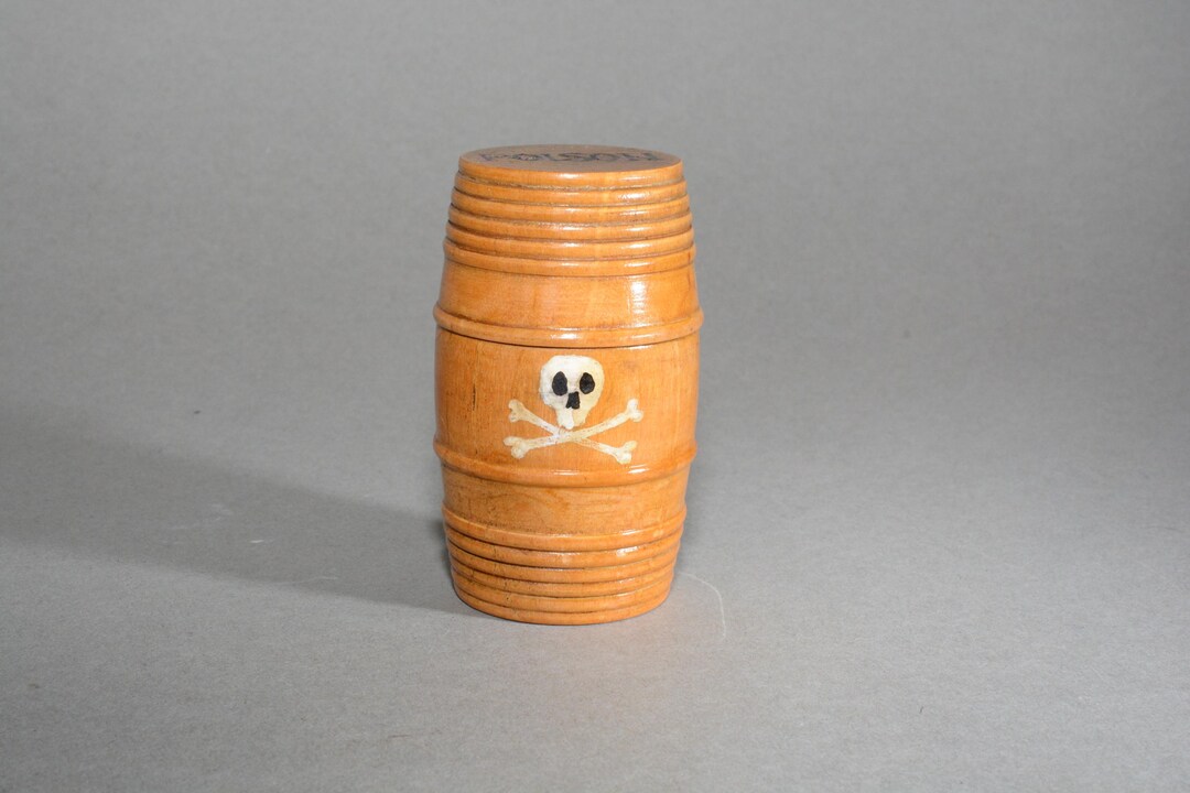 Antique Turned Wooden Poison Pot Skull and Crossbones - Etsy