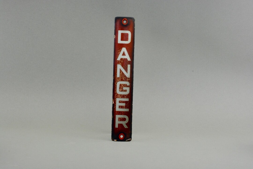 Vintage Enamel Danger Sign Circa.1930s - Etsy UK