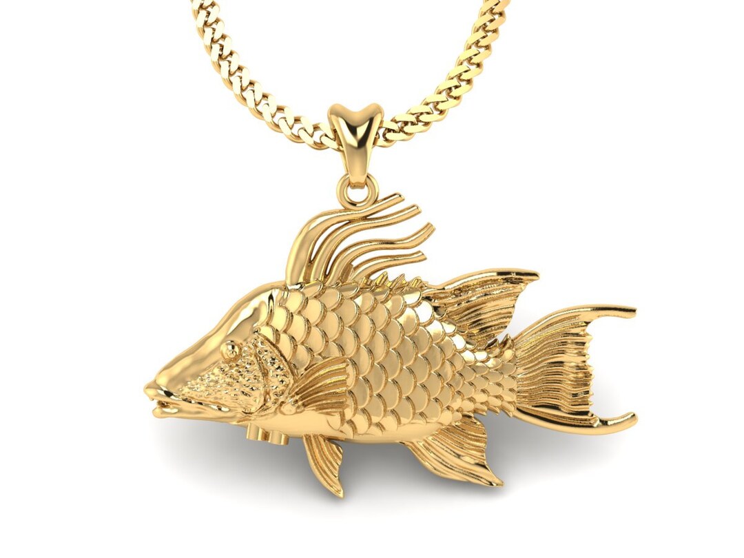 14k Gold Vermeil Hogfish Necklace, Hog Snapper Charm, Hogfish Pendant ...