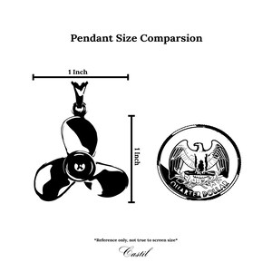14k Gold Spinning Boat Propeller Necklace, Spinnable Boat Propeller ...