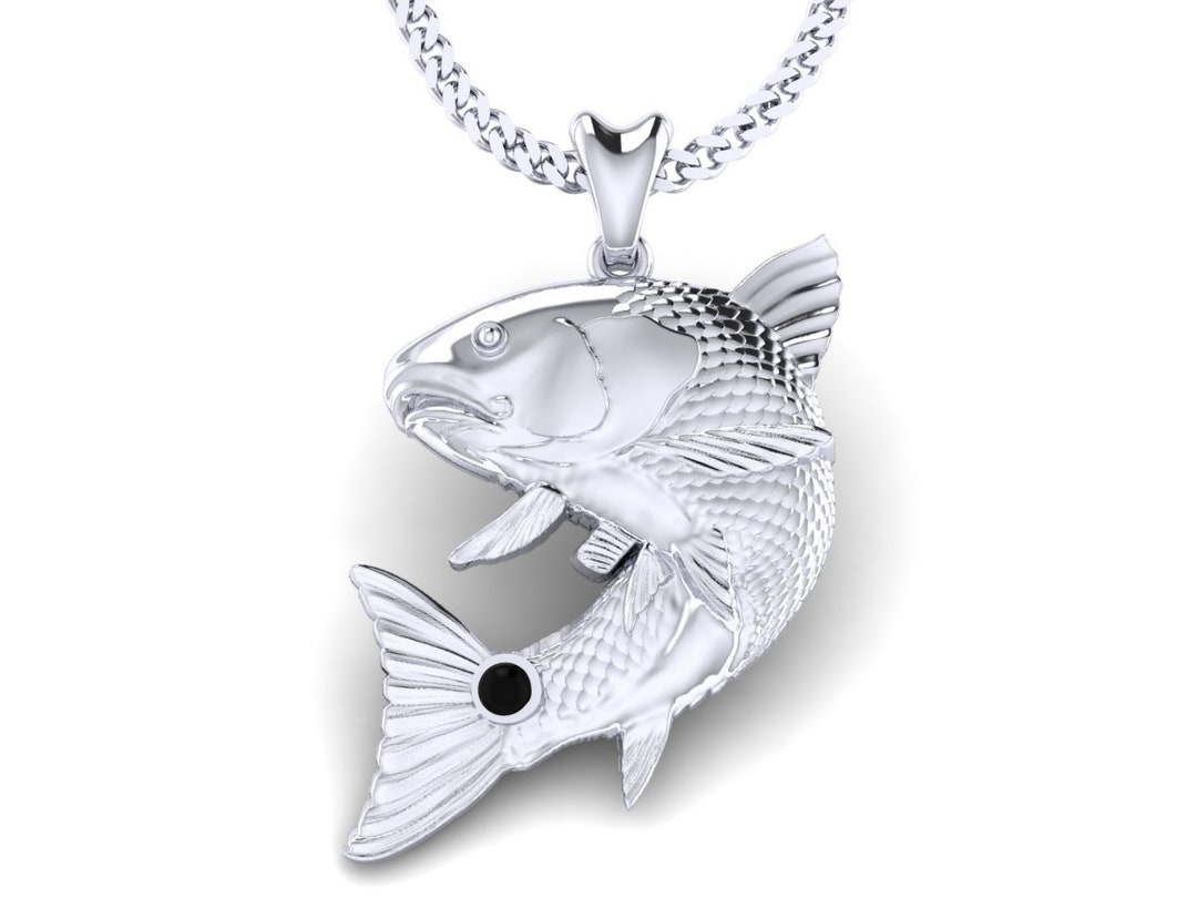 925 Sterling Silver Action Redfish Necklace, Redfish "in Action ...