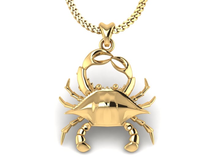 Silver Crab Necklace Sterling Silver Maryland Blue Crab Chesapeake Bay ...