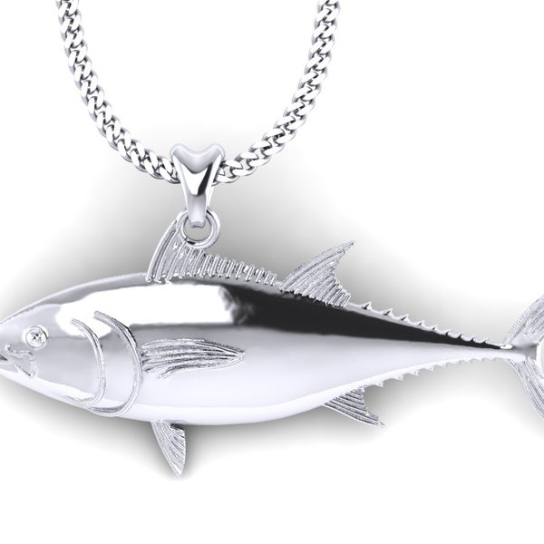 Mens Silver Tuna Necklace - Etsy